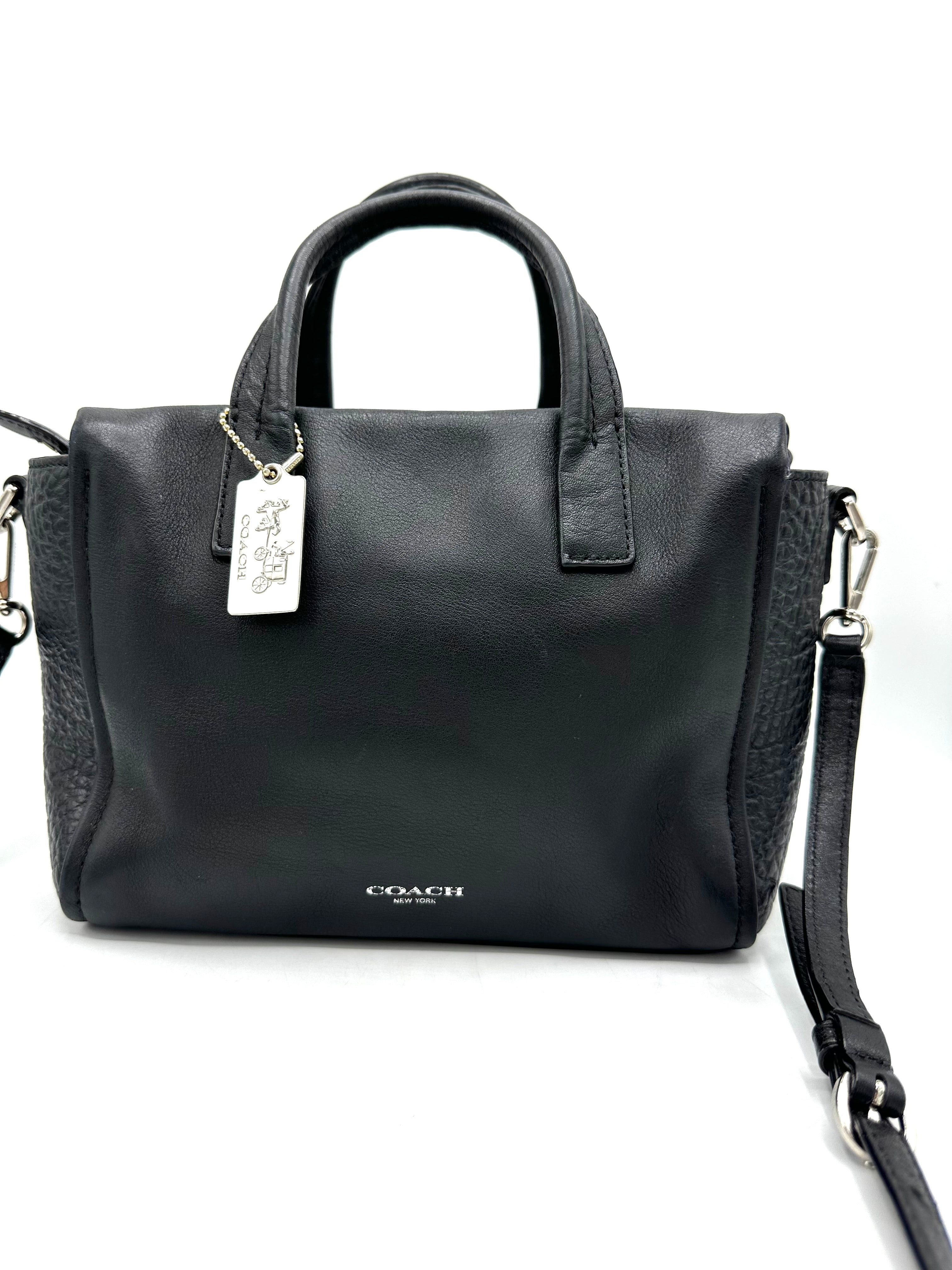 Coach Bleecker Mini Riley Carryall Crossbody – Black Leather – KismetMags