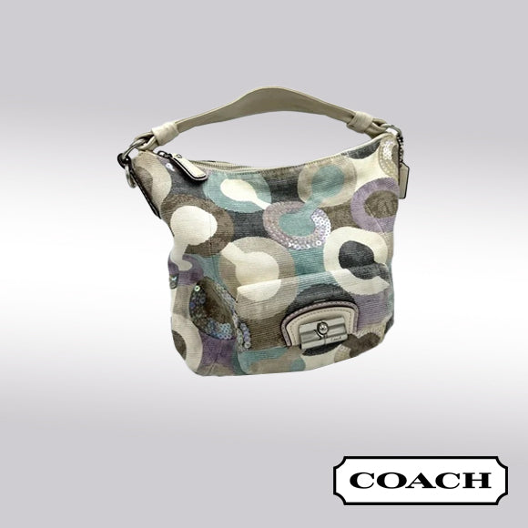 Coach Kristin Graphic Op Art Shoulder Bag – Multicolor with Sequins ...